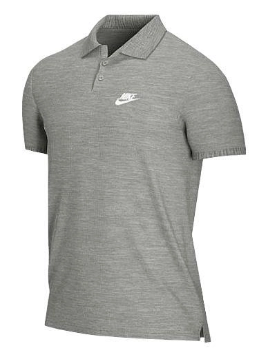 Nike Lapel Short Sleeve Gray Polo Shirt - Grey