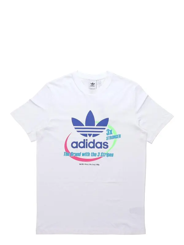 Adidas Originals Sports Printing Logo Pattern Round Neck Short Sleeve - White