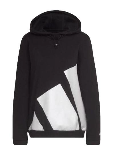 Adidas Colorblock Large Logo Sports Hoodie - Black