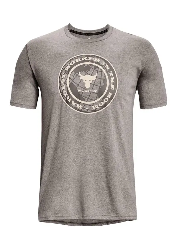 Under Armour Project Rock Globe Short Sleeve T-shirt - Grey