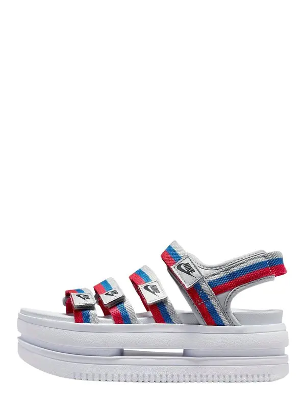 Nike Icon Classic Platform Sandals - White/blue/red