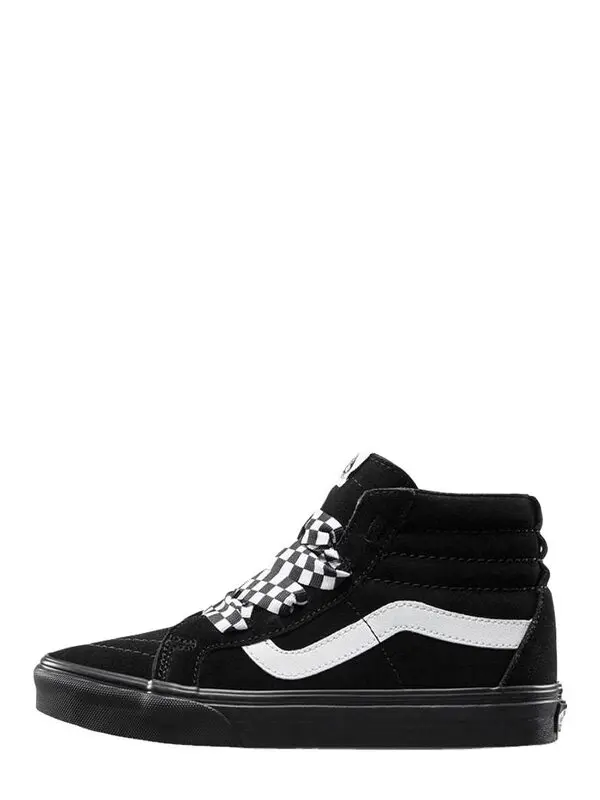 VANS Sk8-hi Alt Lace Sneakers With Checked Ribbon Fastening - Black