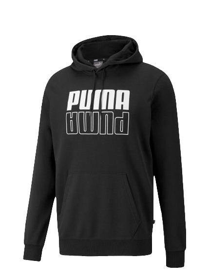 PUMA Contrasting Colors Logo Drawstring Hoodie - Black