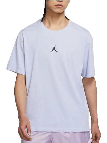 JORDAN Sports Pullover Solid Color Round Neck Short Sleeve T-shirt Purple - Default Color