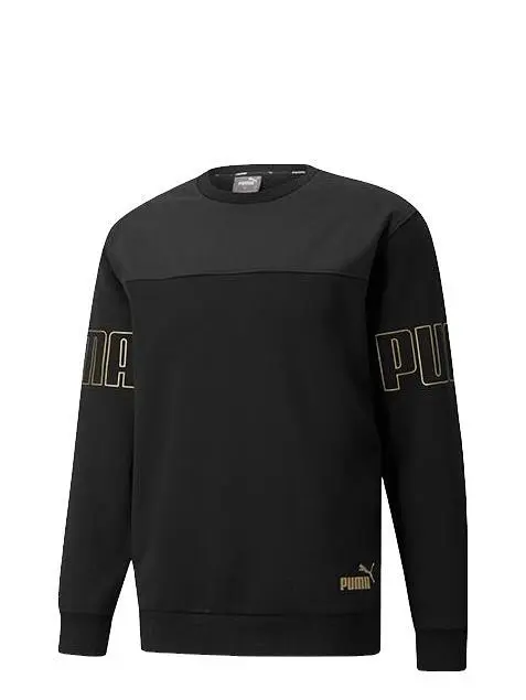 PUMA Winterized Crew Bronzing Logo Pullover - Black