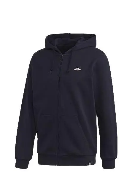 Adidas Embroidered Zip Hoodie - Black
