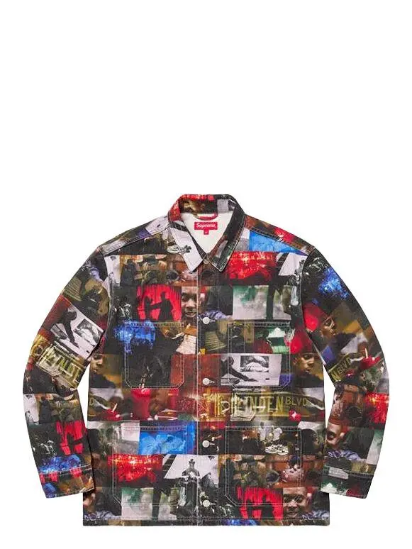 Supreme Fw21 Week 1 Nas And Dmx Collage Denim Chore Coat - Tan