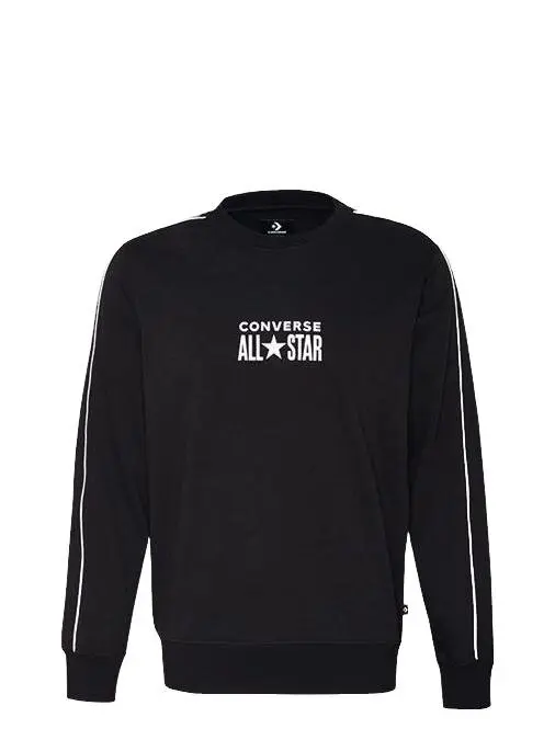 CONVERSE Chuck Taylor All Star Track Crew Fleece Sweatshirt Asia Sizing - Black