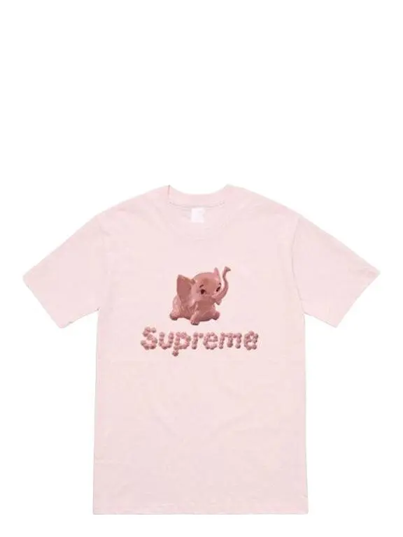 Supreme Ss17 Elephant Tee Small Printing Short Sleeve - Pink