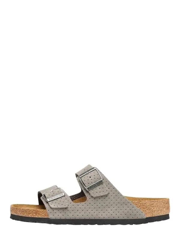 BIRKENSTOCK Arizona Suede Embossed Dotted Sandals 'stone Coin - Grey