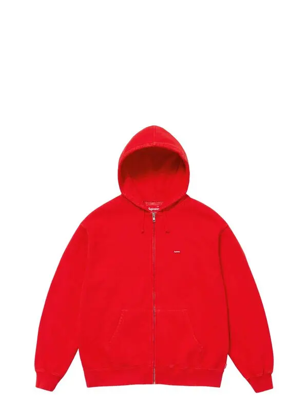 Supreme Overdyed Small Box Zip Up Hooded Sweatshirt - Red