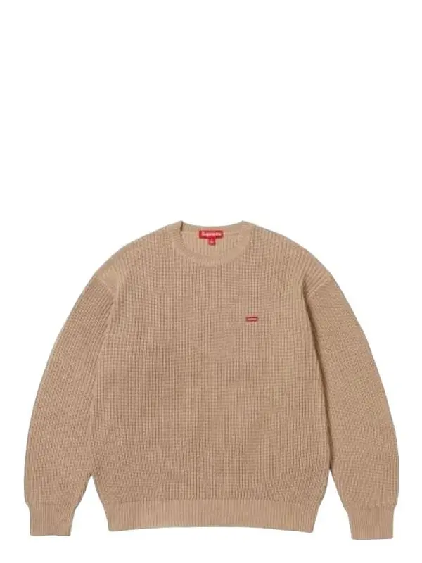 Supreme Small Box Ribbed Sweater - Beige