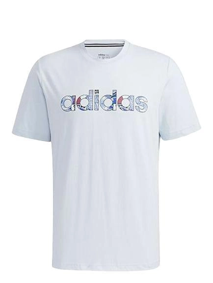 Adidas Neo Ce Grph Tee 2 Logo Printing Sports Short Sleeve - Blue