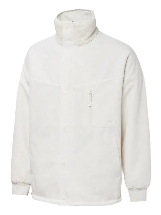 PUMA Mmq Lamb's Wool Reversible Stand Collar Jacket - White