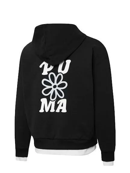 PUMA Layered Printed Hoodie - Black