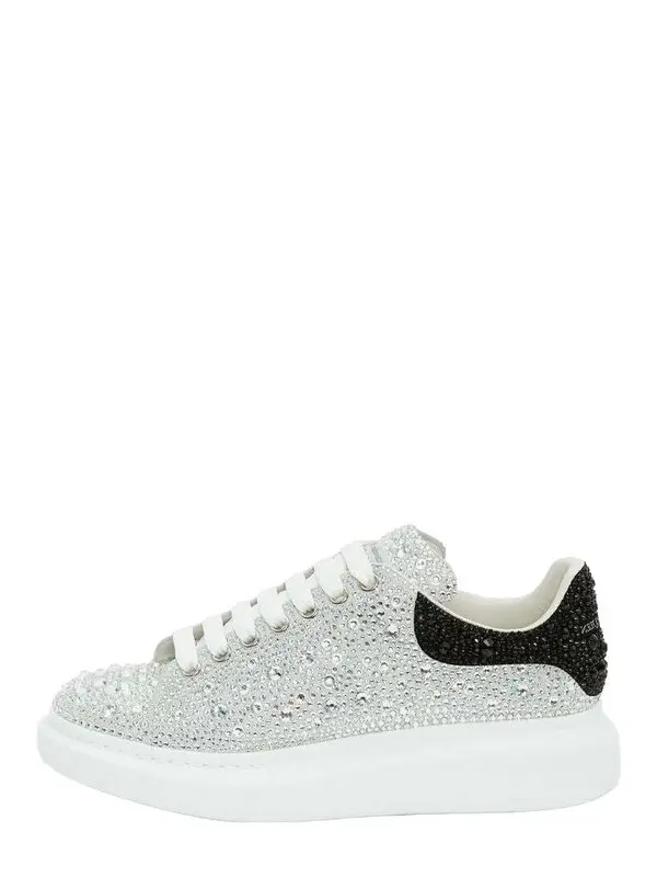 Alexander McQueen Crystal-embellished Oversized Sneakers - Silver/black