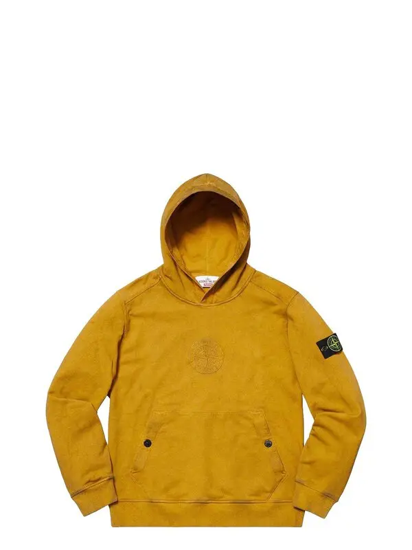 Supreme Ss19 X Stone Island Hooded Sweatshirt - Yellow