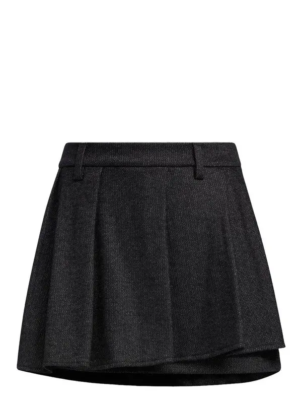 Adidas Wool Blended Front Pleated Skirt - Black