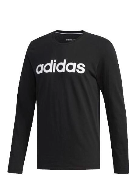 Adidas Neo M Ce Lnr Ls Logo Printing Round Neck Long Sleeves - Black