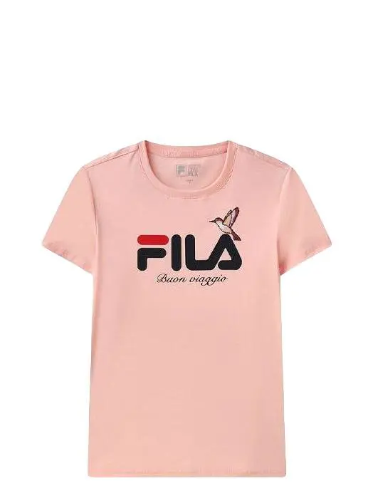 FILA Logo Alphabet Sports T-shirt - Pink