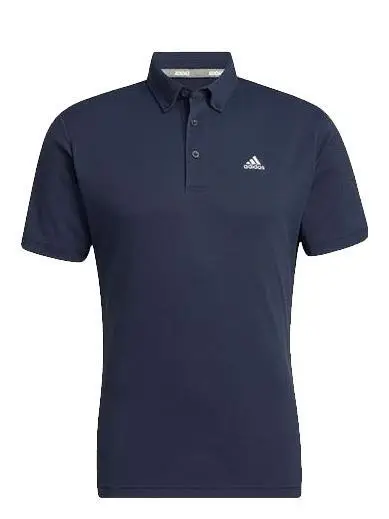 Adidas Solid Color Logo Printing Casual Short Sleeve Navy Blue Polo Shirt - Default Colorway