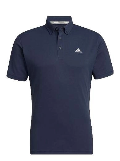 Adidas Solid Color Logo Printing Casual Short Sleeve Navy Blue Polo Shirt - Default Colorway