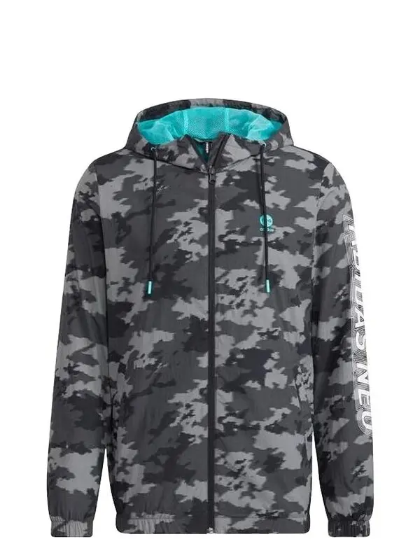 Adidas Neo Camouflage Alphabet Stripe Hooded Jacket - Multi-color