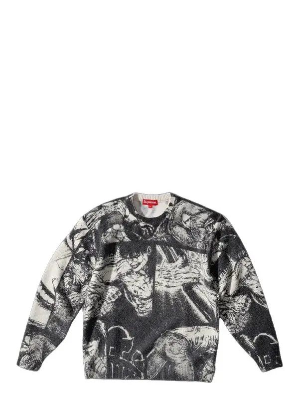 Supreme X The Crow Graphic Knit Sweater - White/black