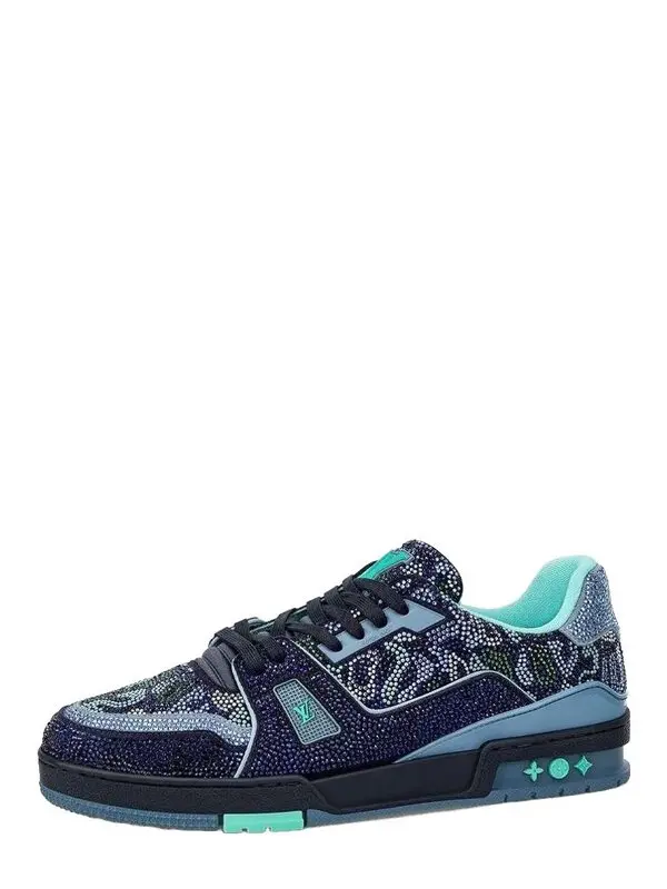 LOUIS VUITTON Embellished Lace-up Sneakers - Blue/teal