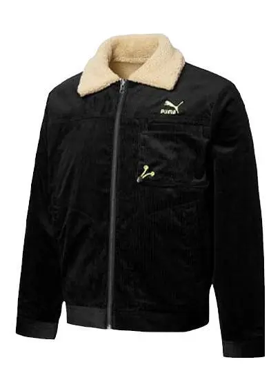 PUMA Corduroy Plush Fur Reversible Jacket - Black