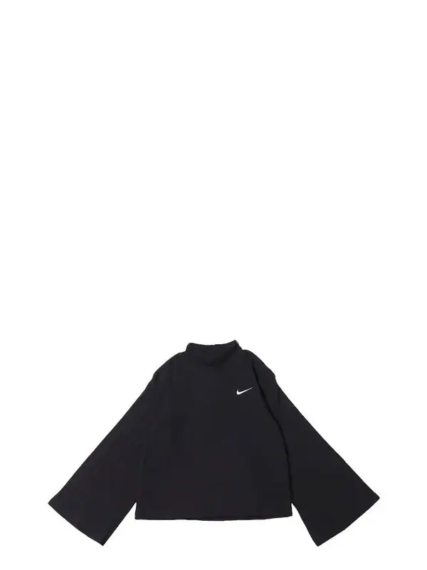 Nike Ribbed Knit High Collar Long Sleeve Top - Black