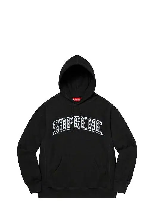 Supreme Hearts Arc Hooded Sweatshirt - Black/white