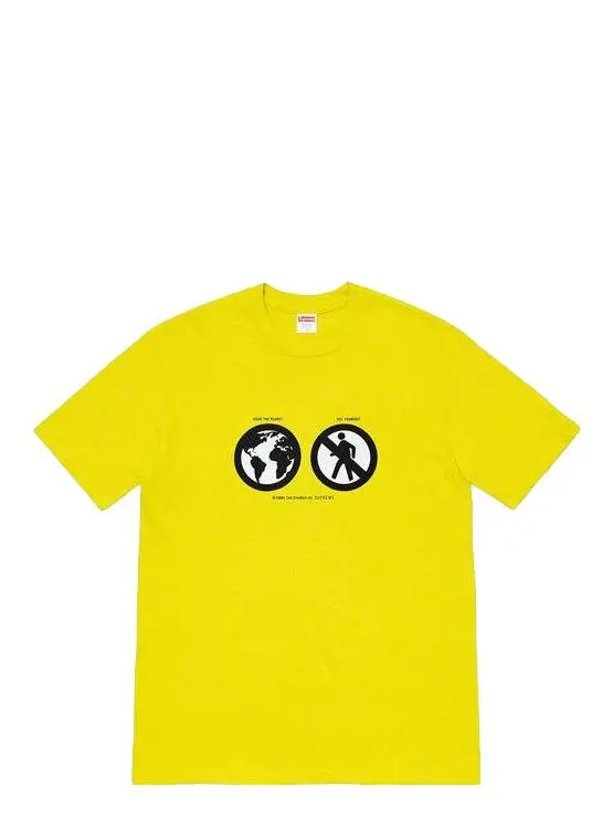 Supreme Fw19 Week 1 Save The Planet Sulfer Tee - Yellow