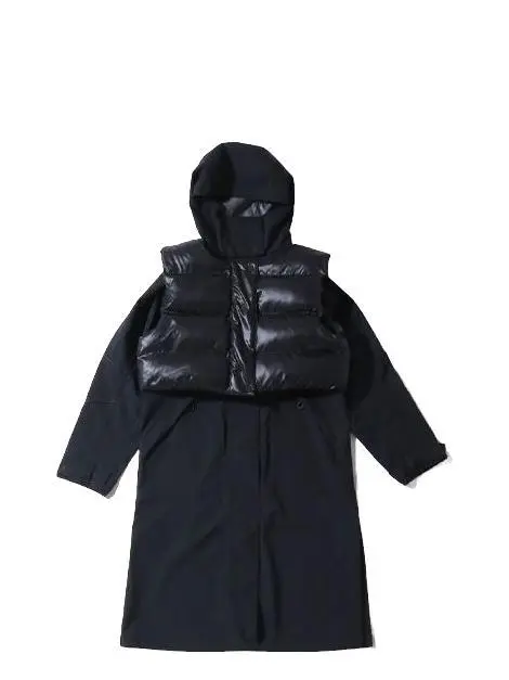 Nike City Ready Puffer Vest And Longline Jacket Hybrid - Black