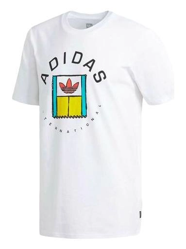 Adidas Originals Funny Logo Printing Sports Short Sleeve - White