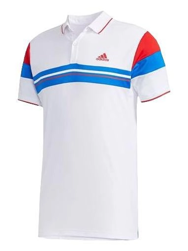 Adidas Colorblock Tennis Sports Short Sleeve Polo Shirt White - Multi-color