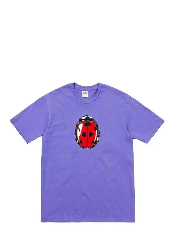 Supreme Ss18 Ladybug Tee Light Purple Printing Short Sleeve - Lavender