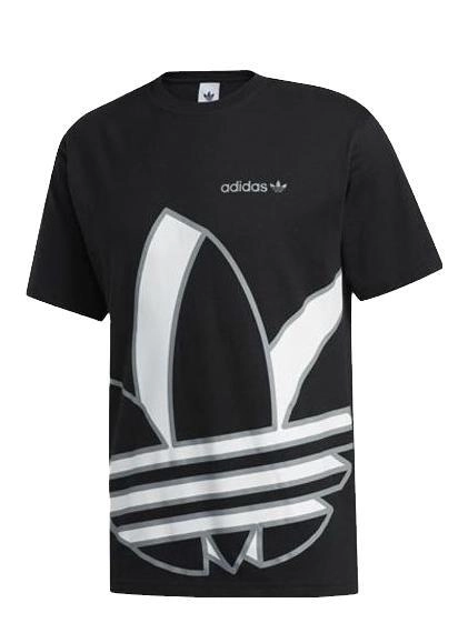 Adidas Originals Large Logo Printing Sports Round Neck Short Sleeve - Black