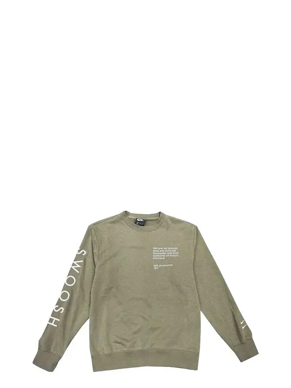 Nike Graphic Crewneck Sweatshirt - Olive Green/white