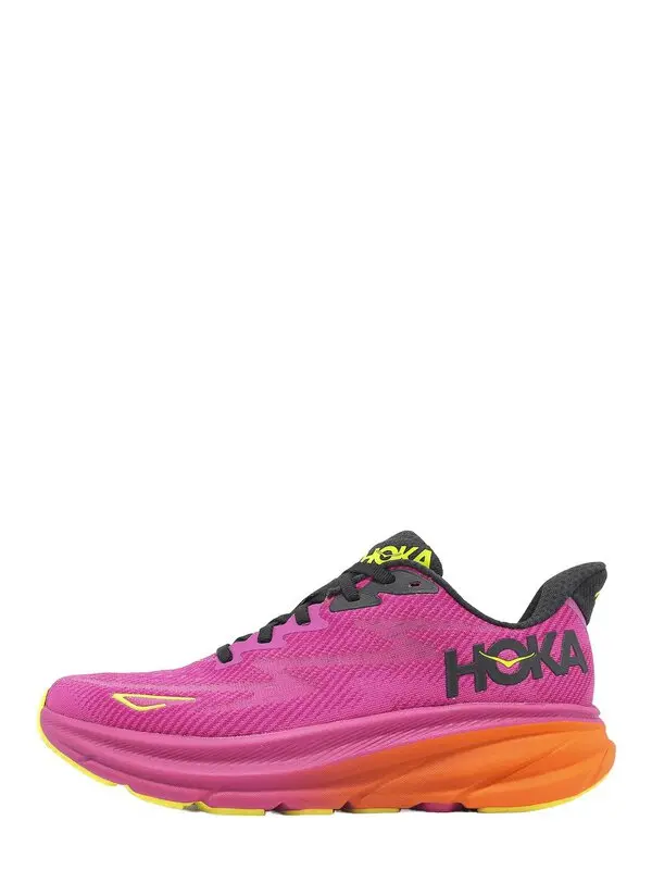 Hoka One One Clifton 9 Athletic Sneakers - Fuchsia/black