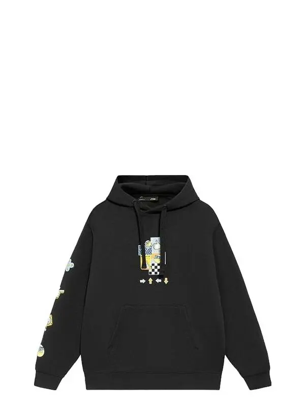 LI-NING Sports Living Series Cartoon Print Hoodie - Black
