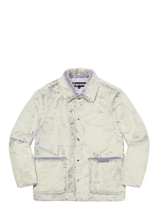 Supreme 2-tone Faux Fur Shop Coat - White/purple