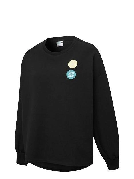 PUMA Round-neck Sweatshirt With Embroidered Logo - Black