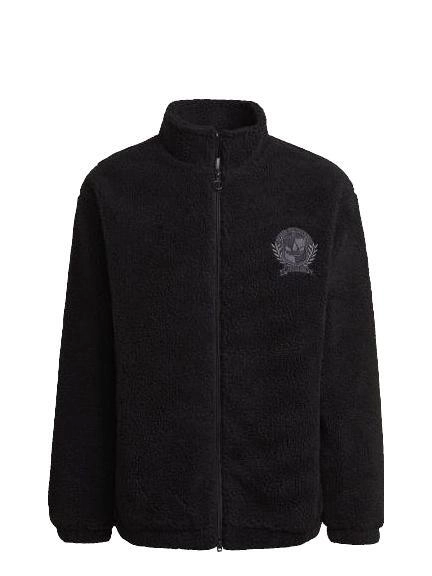 Adidas Originals Polar Fleece Zip-up Jacket With Stand Collar - Black