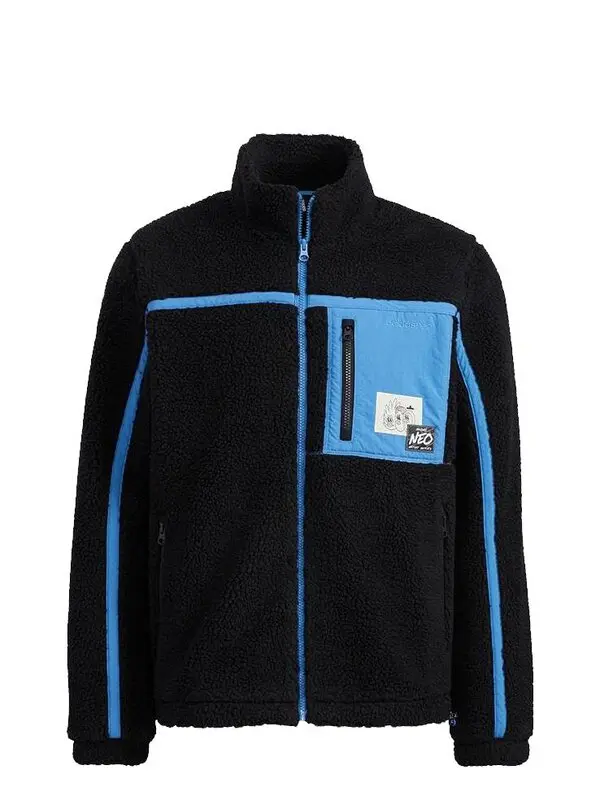 Adidas Neo Fleece Zip-up Jacket With Contrasting Accents - Default Color