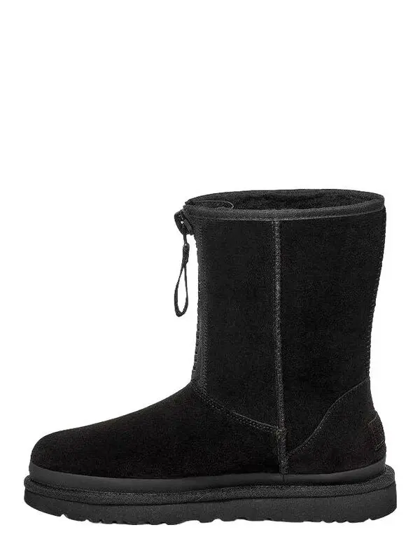 UGG Classic Short Zipper Tape Logo Boot - Black