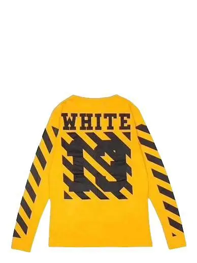 Off-White Ow 13" Alphabet Stripe Long Sleeve T-shirt - Yellow