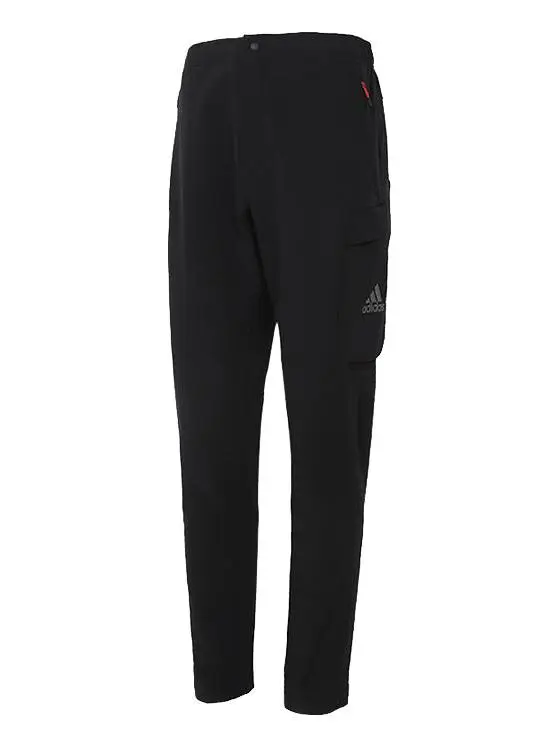 Adidas Casual Sports Woven Fleece Cargo Long Pants - Black
