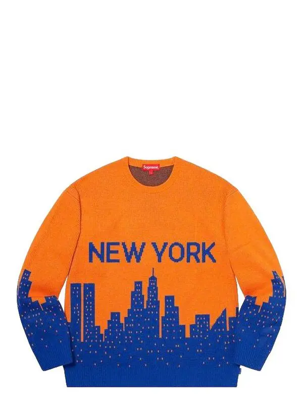 Supreme New York Skyline Knit Pullover - Blueyellow