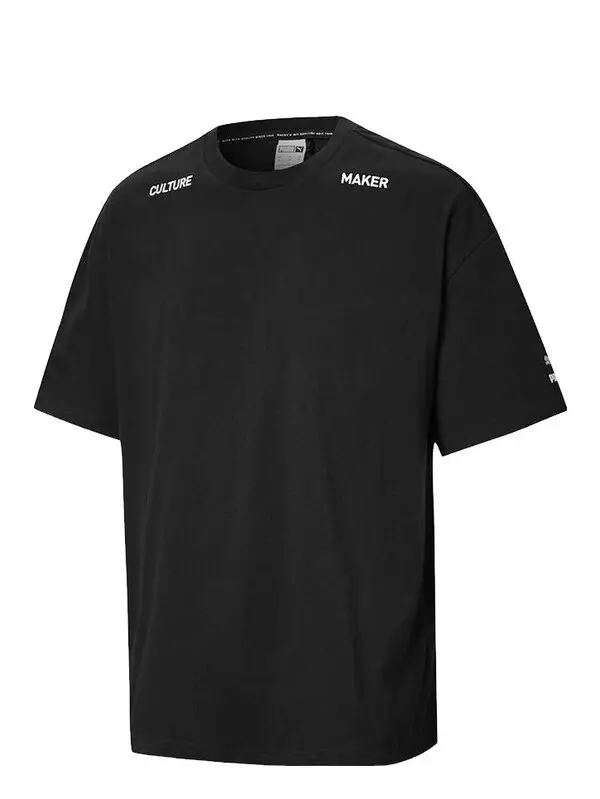 PUMA Culture Makertee Alphabet Embroidered Loose Sports Round Neck Short Sleeve - Black